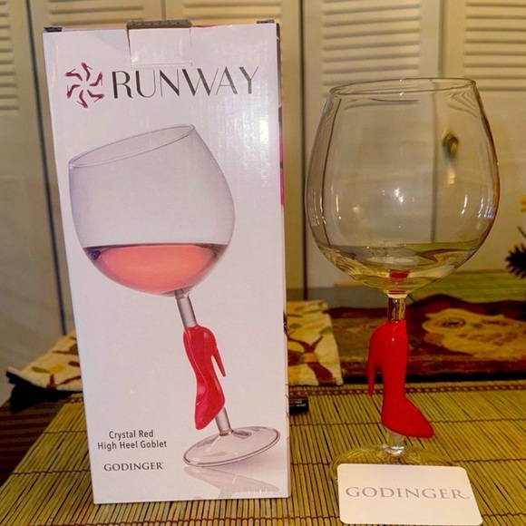 Godinger | Dining | Godinger Red High Heel Wine Crystal Glass Set ...